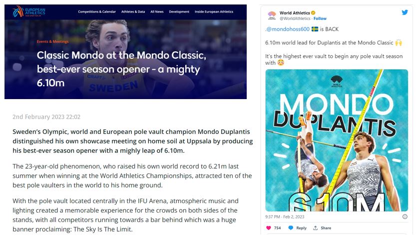 Stavhopp med Armand Duplantis - Mondo Classic 2026